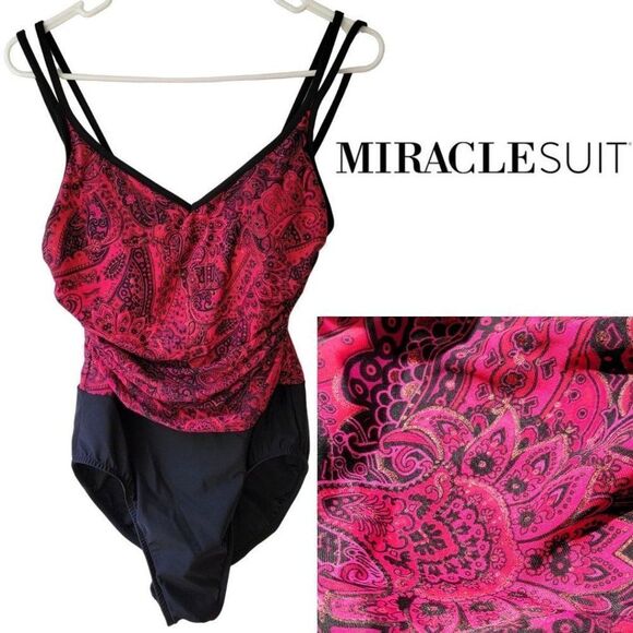 Miraclesuit | Swim | Miraclesuit Oceanus Onepiece Swimsuit S Red Black ...